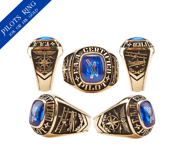 Captainsring.com - Aviation Jewelry - Pilots Ring 10k/14k Gold - Silver